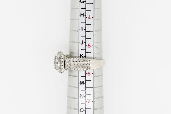 10ct White Gold Square Halo Diamond Ring #27103 – Once Loved Treasures