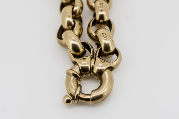 9CT GOLD BELCHER CHAIN BRACELET WITH HALLMARKED LINKS – Once Loved ...